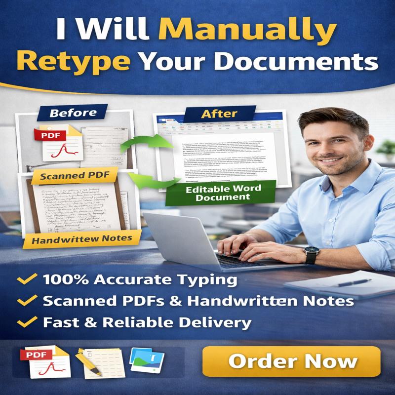 I will manually retype scanned or handwritten documents into Word | Zeerk